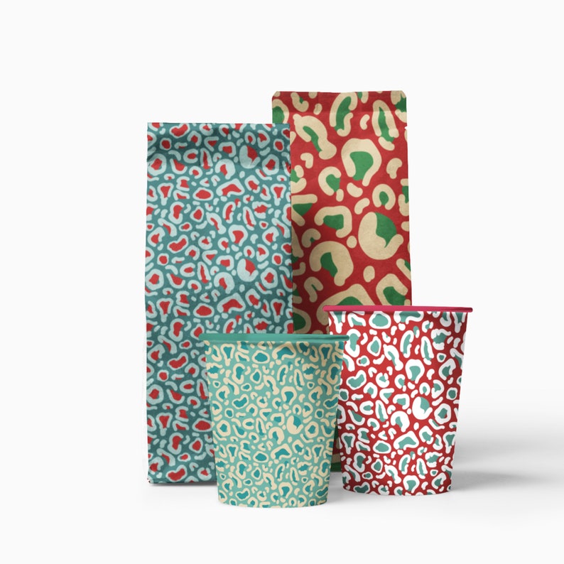 25 Christmas Leopard Print Seamless Patterns Holiday Cheetah - Etsy