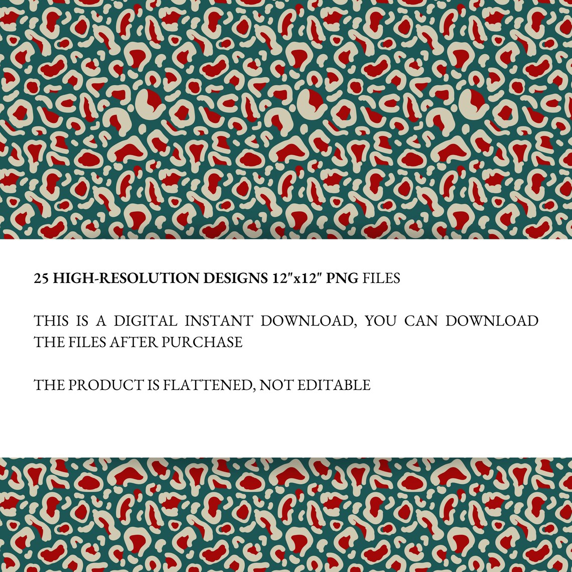 25 Christmas Leopard Print Seamless Patterns Holiday Cheetah - Etsy