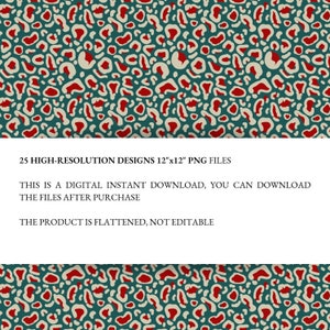 25 Christmas Leopard Print Seamless Patterns, Holiday Cheetah Seamless ...