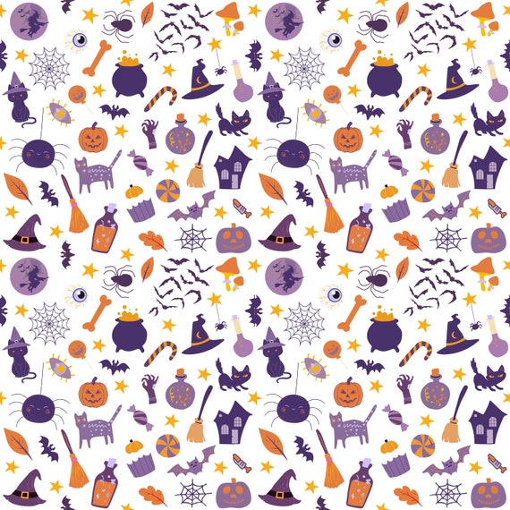 Halloween Hocus Pocus Seamless Pattern Witch Seamless Pattern - Etsy