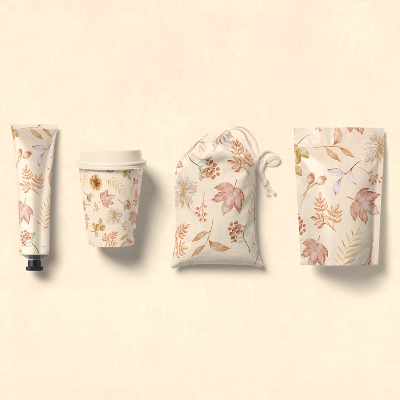 Autumn Leaves Floral Transparent Seamless Pattern Watercolor - Etsy