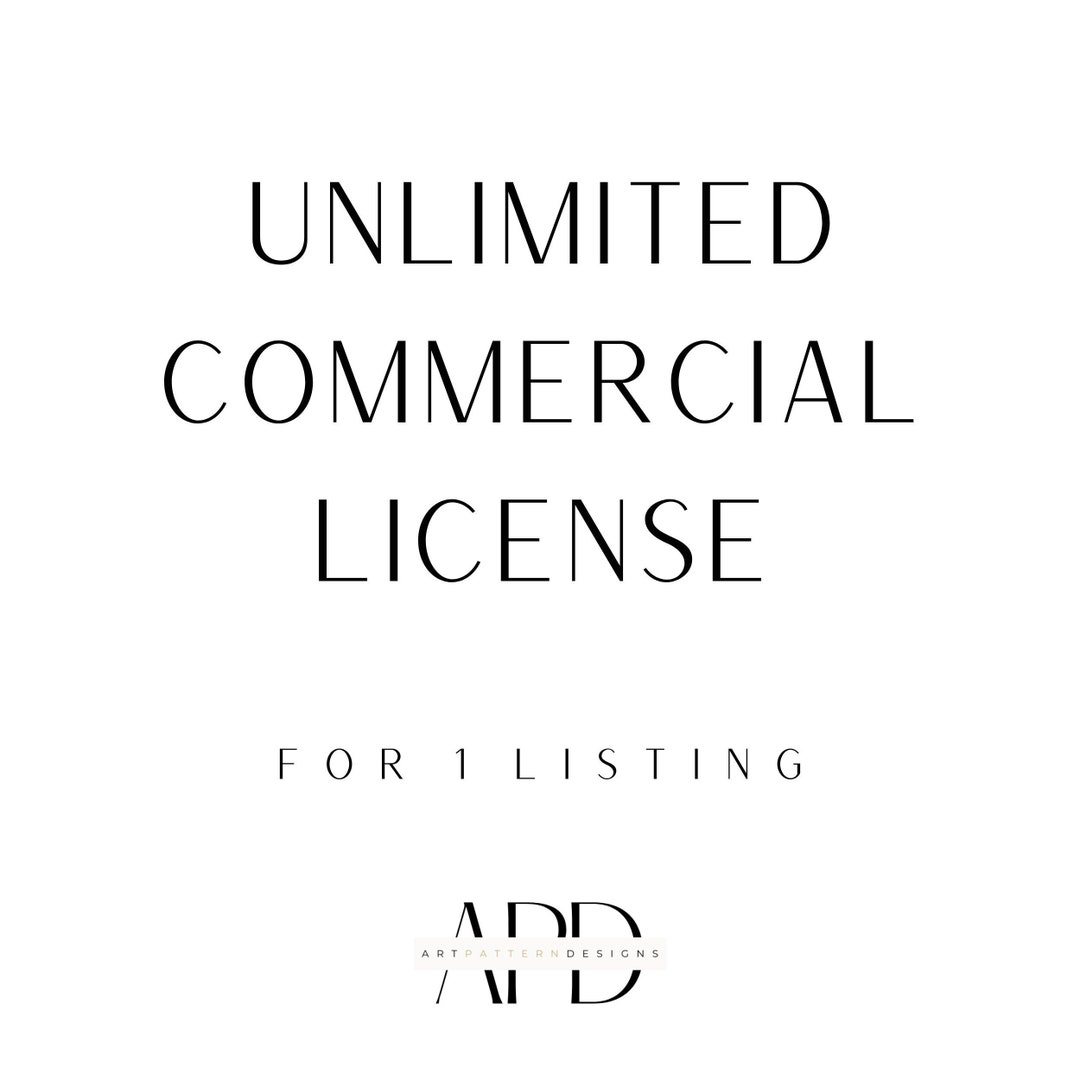 Unlimited Commercial Use License - Etsy