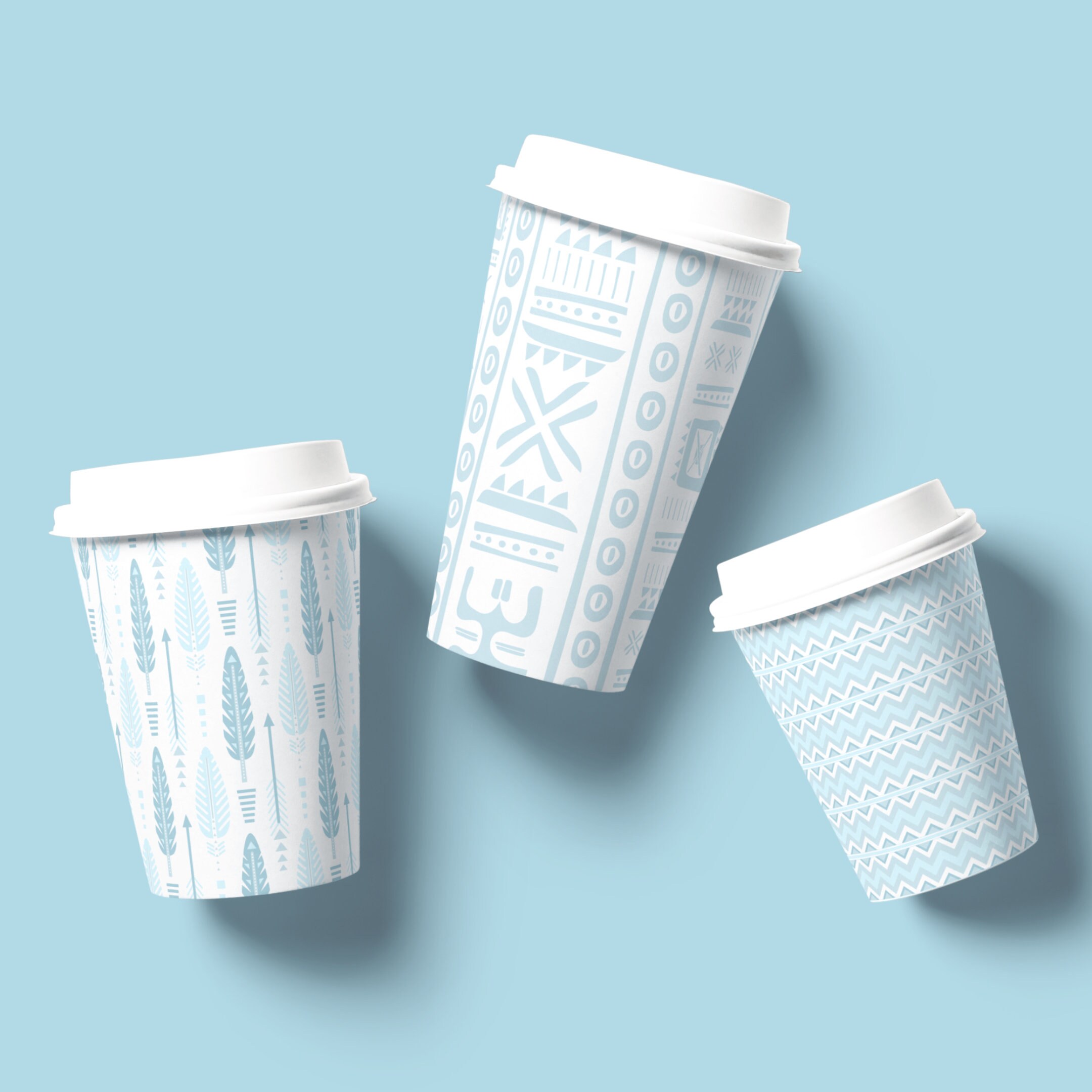 Aztec Pastel Blue Transparent Seamless Patterns Tribal - Etsy