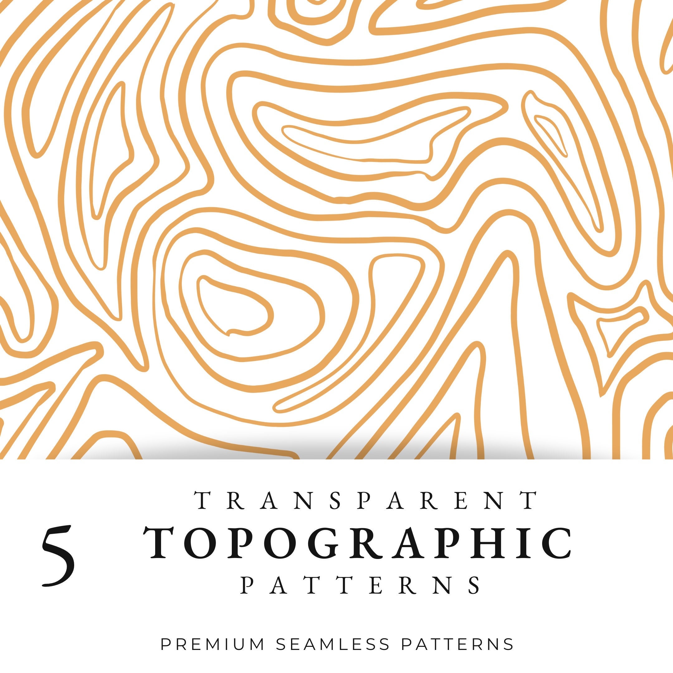 Topography Orange Seamless Pattern, Transparent Map Repeat Pattern ...