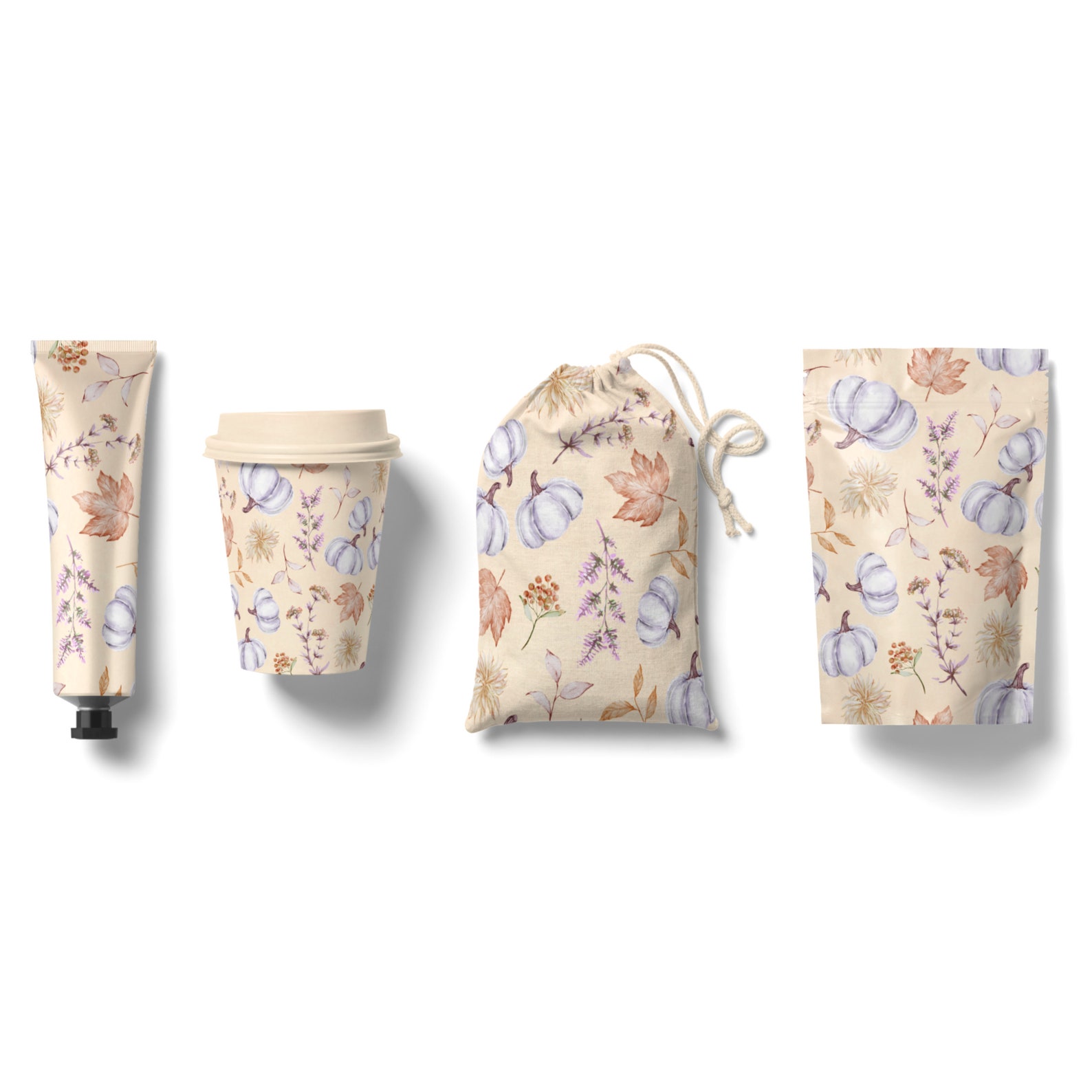 Autumn Purple Pumpkin Transparent Seamless Pattern Watercolor - Etsy