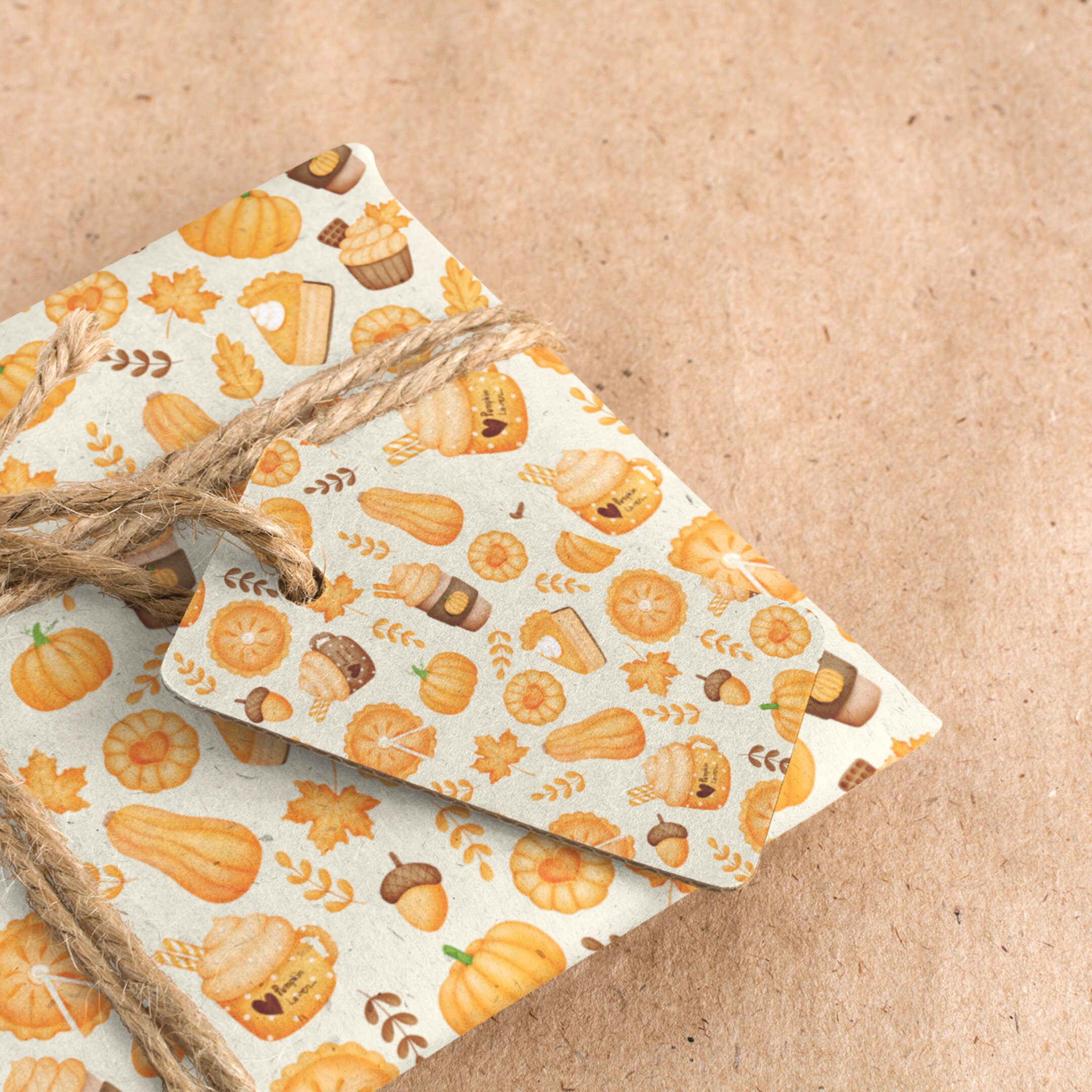 Autumn Pumpkin Latte Pie Seamless Pattern Fall Floral - Etsy