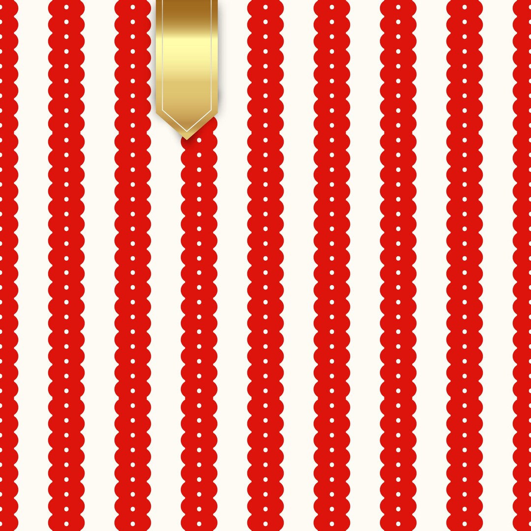 Red Scalloped Stripes Seamless Pattern: Colorful Trendy Design (PNG ...
