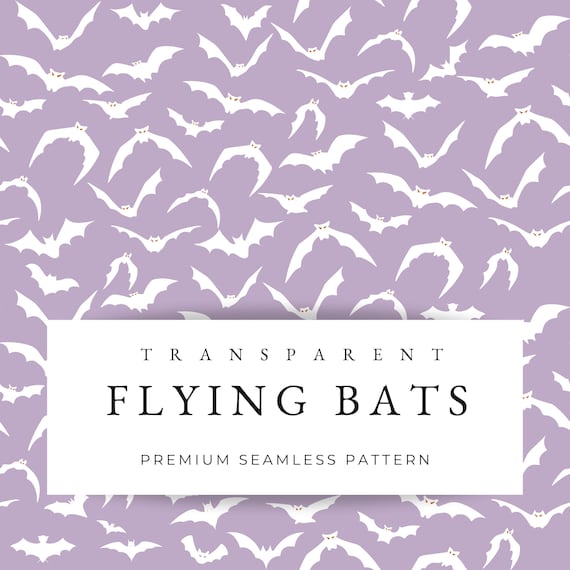 White Bats Transparent Seamless Pattern Bats Halloween - Etsy