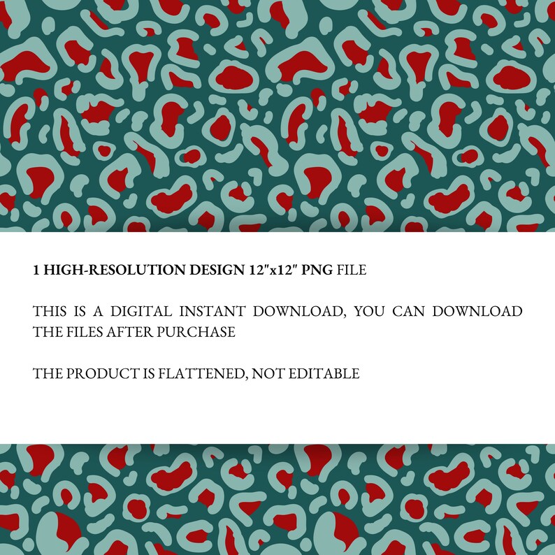 Christmas Leopard Print Seamless Pattern Green Cheetah - Etsy