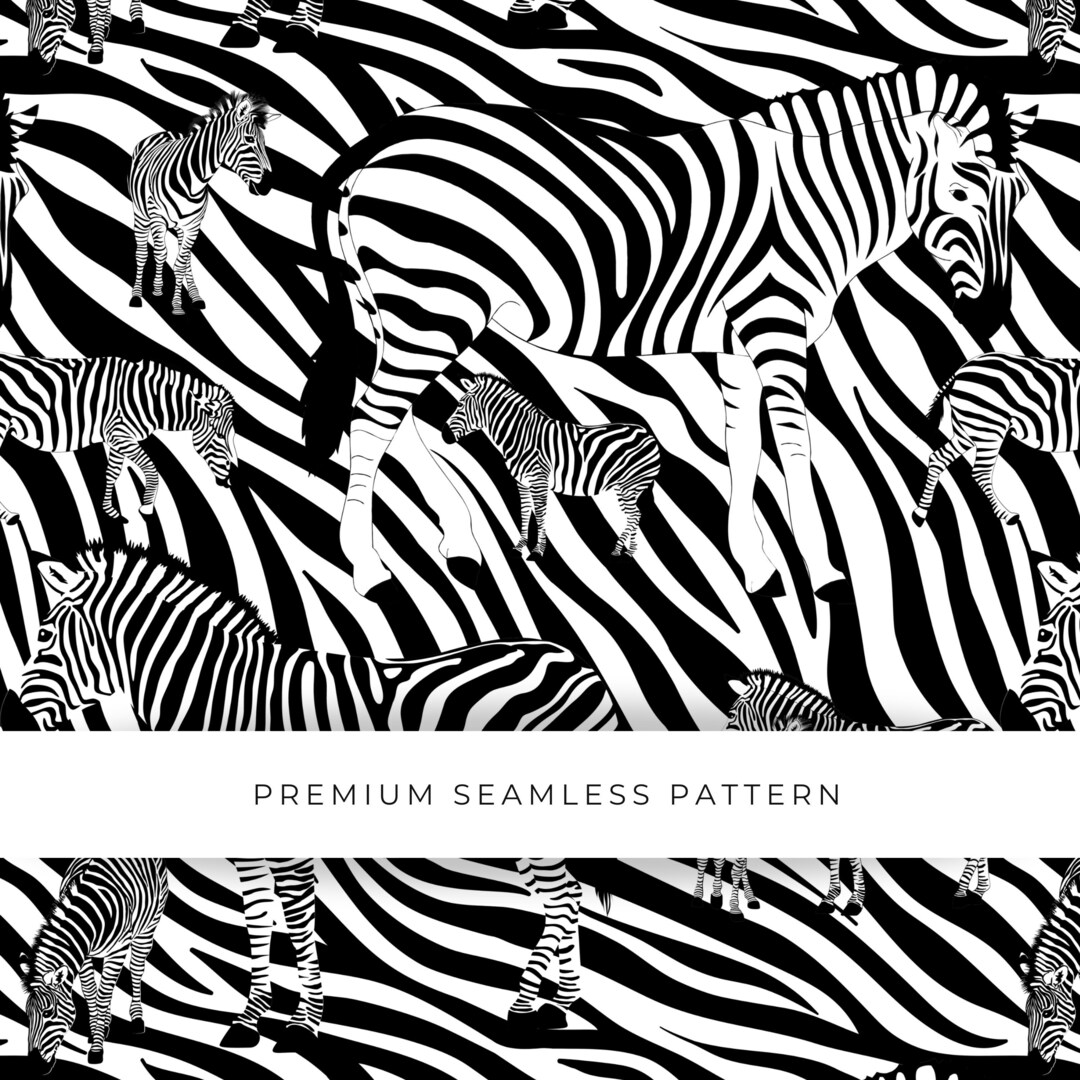 2 Zebra Seamless Patterns, Animal Seamless Pattern, Zebra Pattern ...