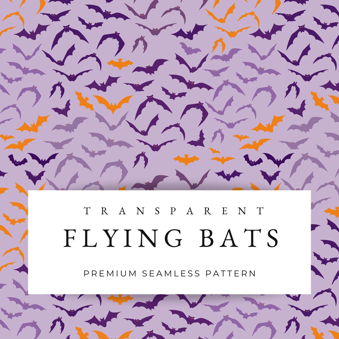 Halloween Bats Seamless Pattern: Transparent PNG File - Etsy UK