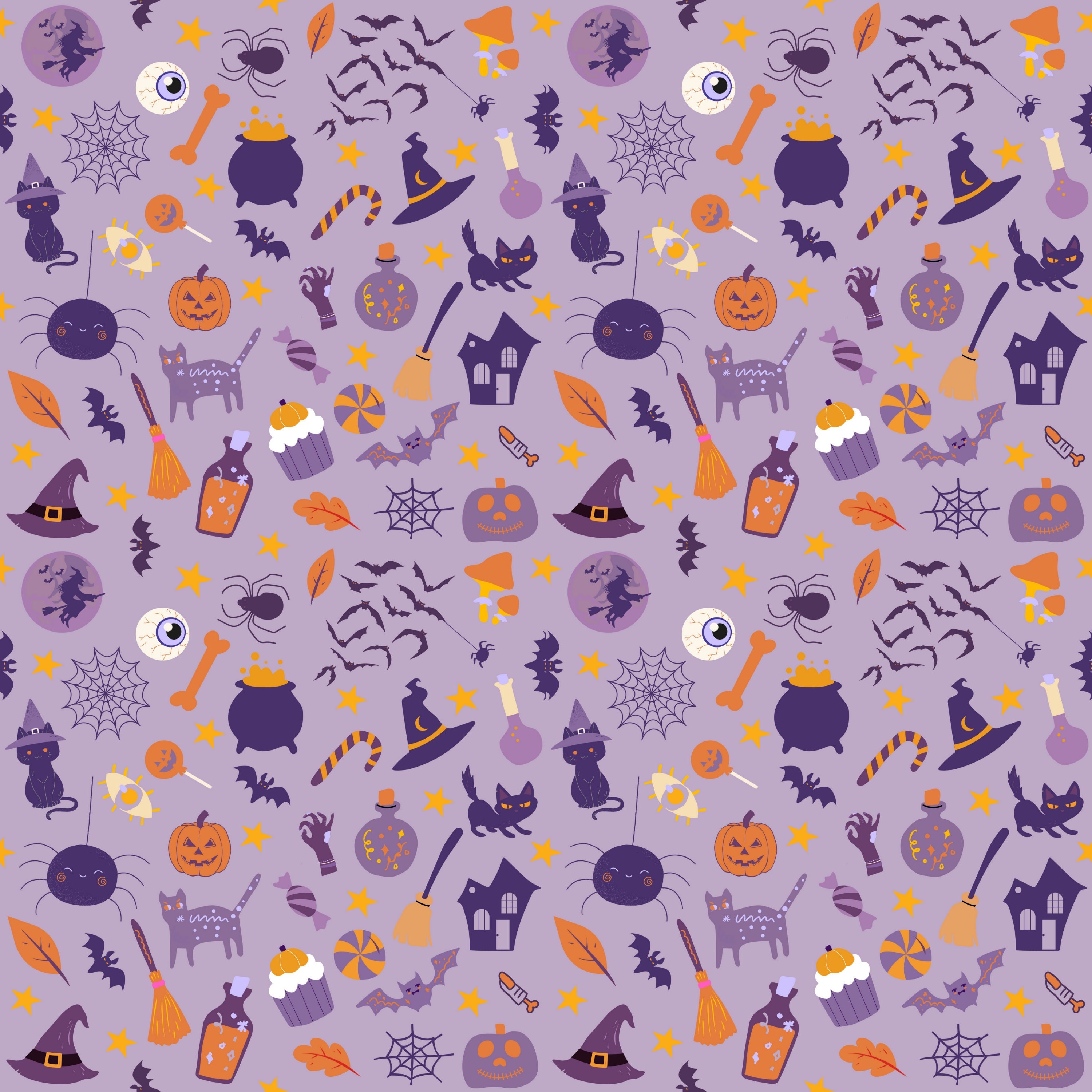 Halloween Hocus Pocus Seamless Pattern Witch Seamless Pattern - Etsy
