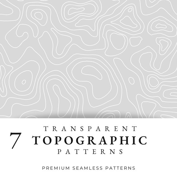Topography White Seamless Pattern Transparent Map Repeat - Etsy