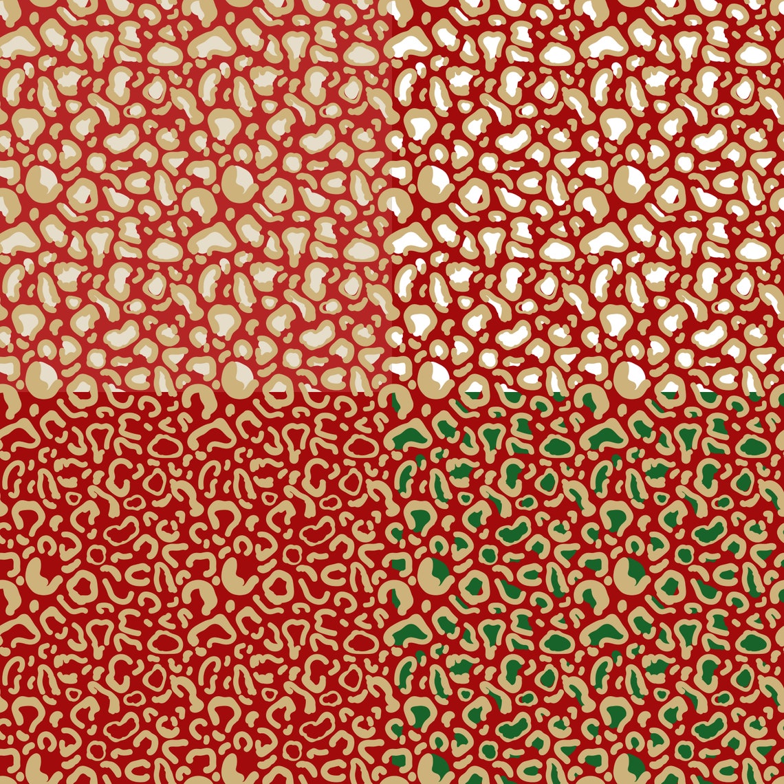 25 Christmas Leopard Print Seamless Patterns Holiday Cheetah - Etsy