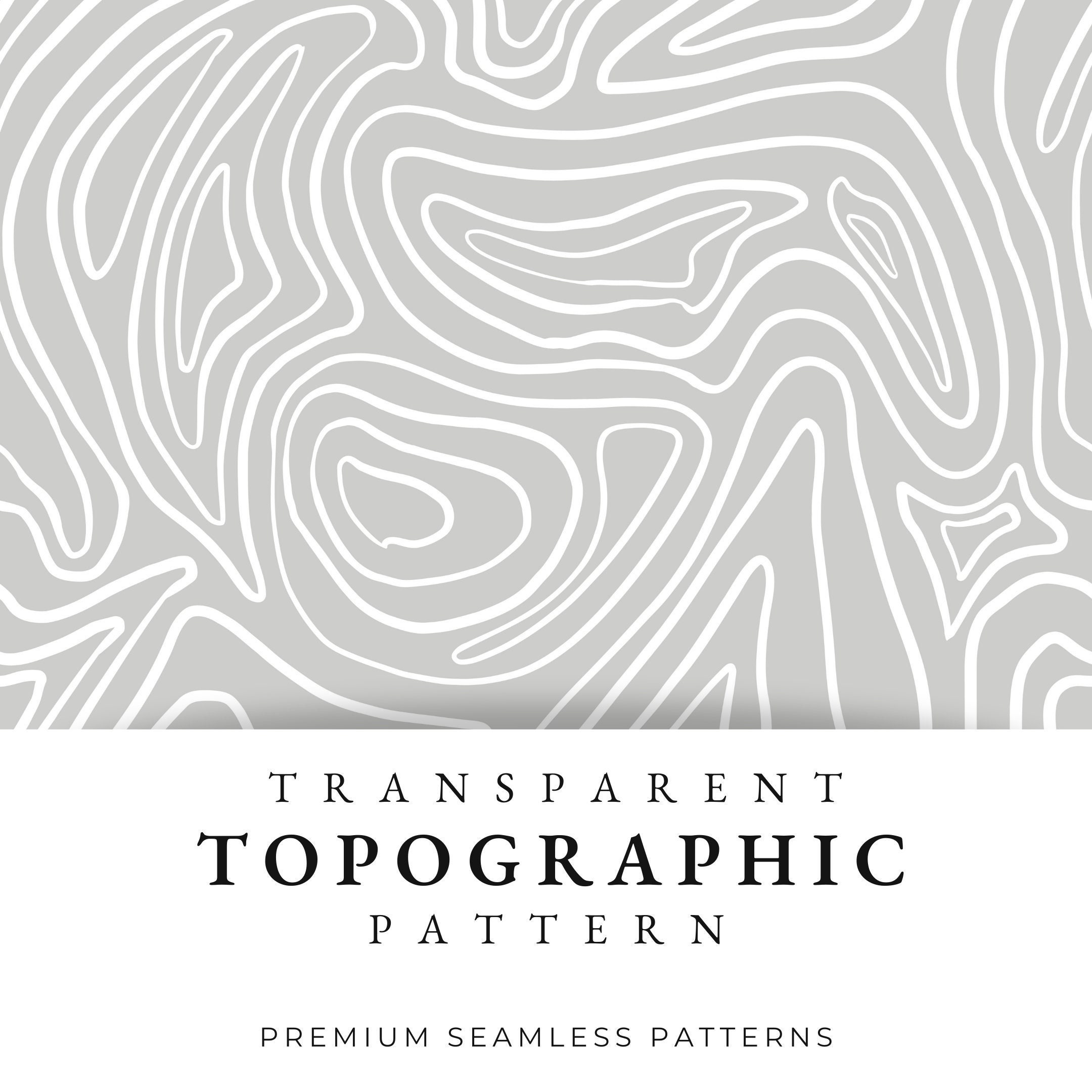 Topography White Seamless Pattern Transparent Map Repeat - Etsy