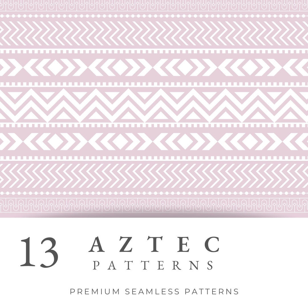 Aztec Pastel Pink Transparent Seamless Patterns Tribal - Etsy