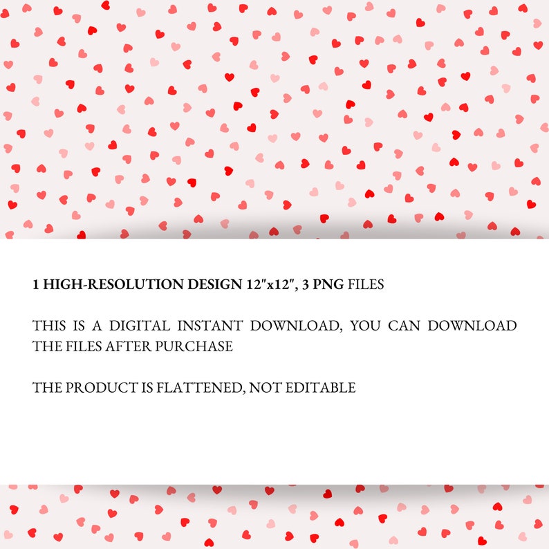 Hearts Seamless Pattern, Love Seamless File, Heart Repeat File, Digital ...