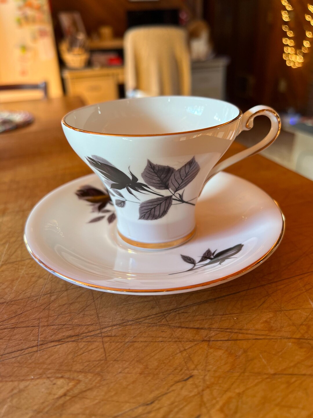 Haleigh Vintage Bone China England Teacup and Saucer - Etsy