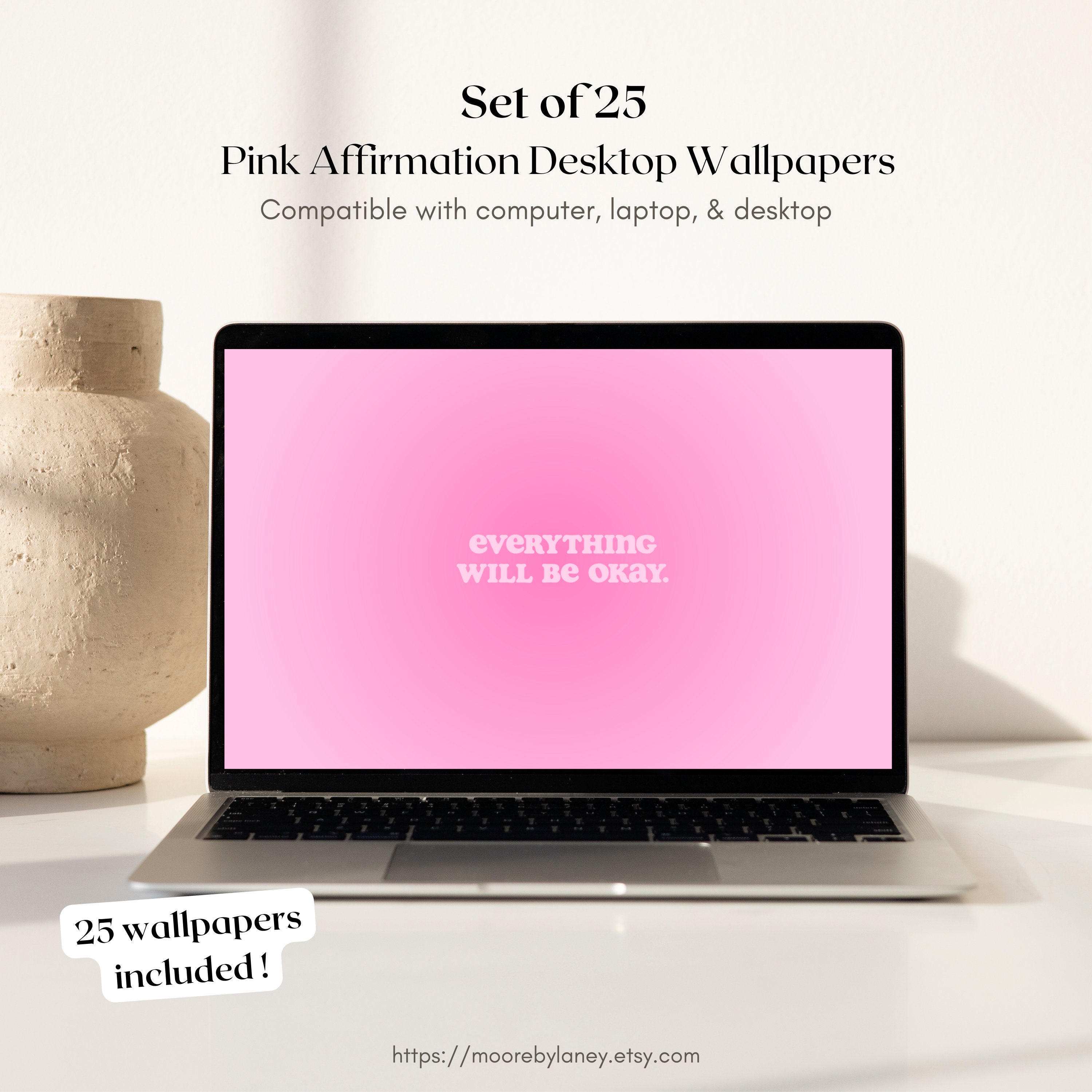 25 Pink Affirmation/motivational Desktop Wallpapers | Pink Positive ...