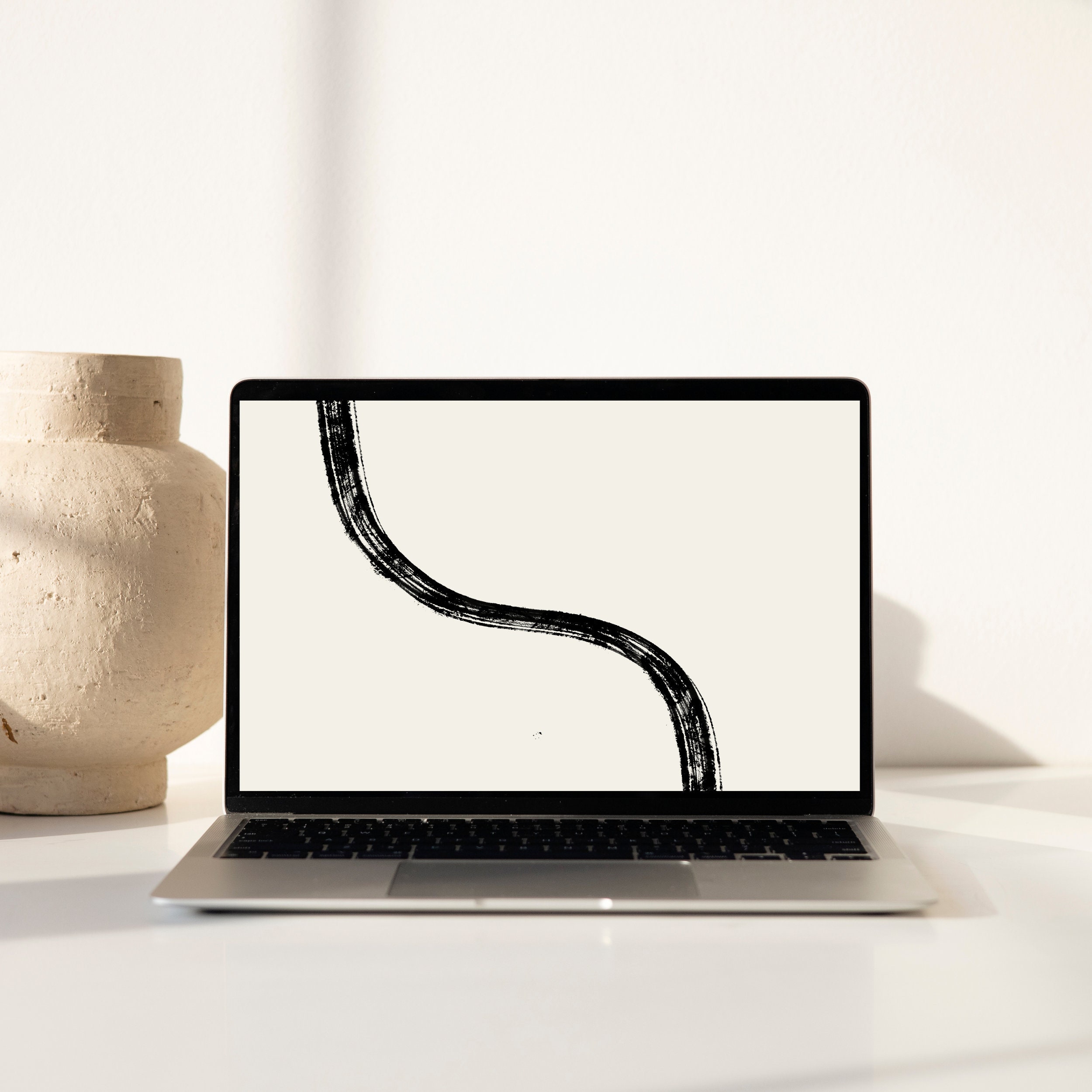 Minimal Line Art Desktop Wallpaper | Abstract Aesthetic Digital ...