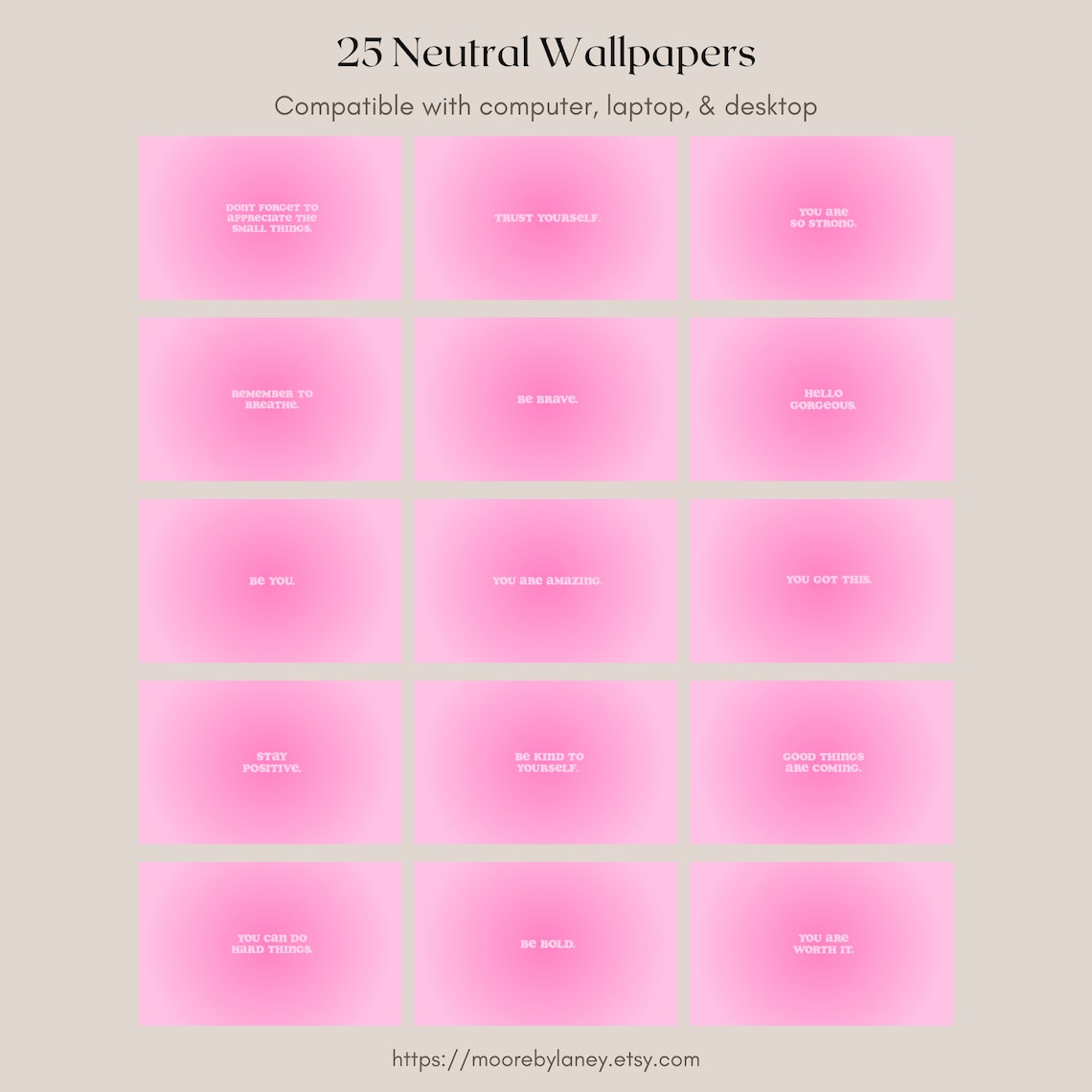 25 Pink Affirmation/motivational Desktop Wallpapers | Pink Positive ...