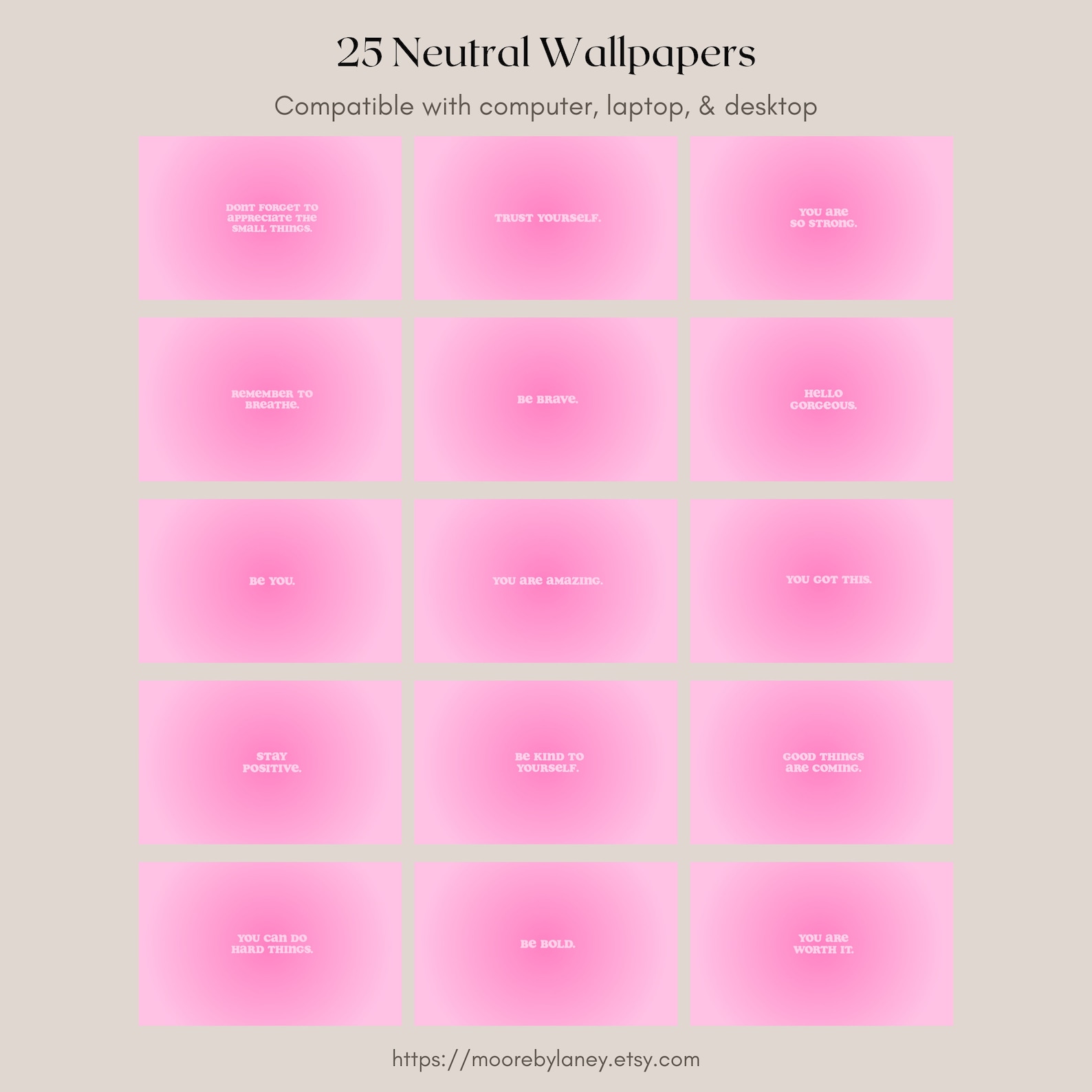 25 Pink Affirmation/motivational Desktop Wallpapers | Pink Positive ...