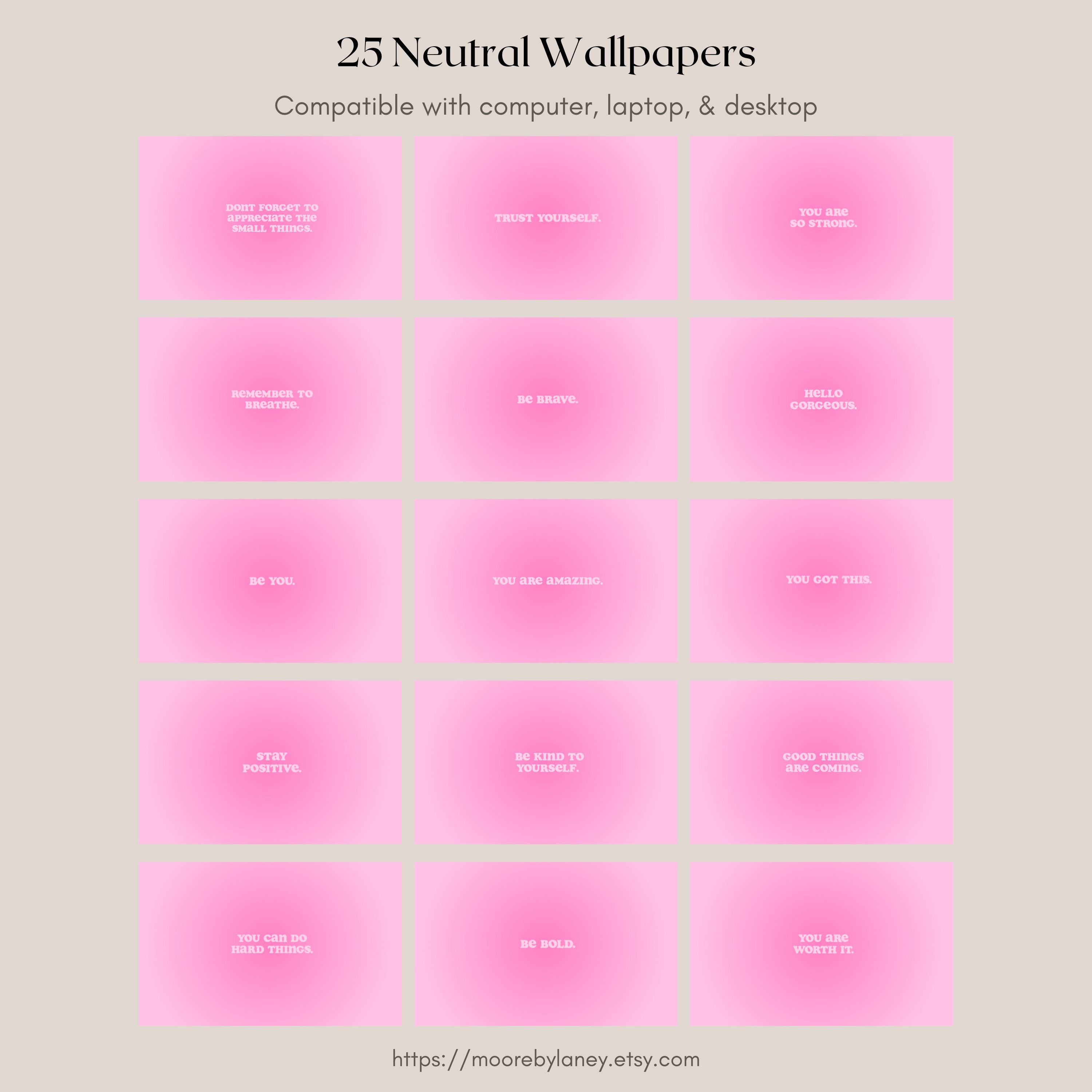 25 Pink Affirmation/motivational Desktop Wallpapers | Pink Positive ...