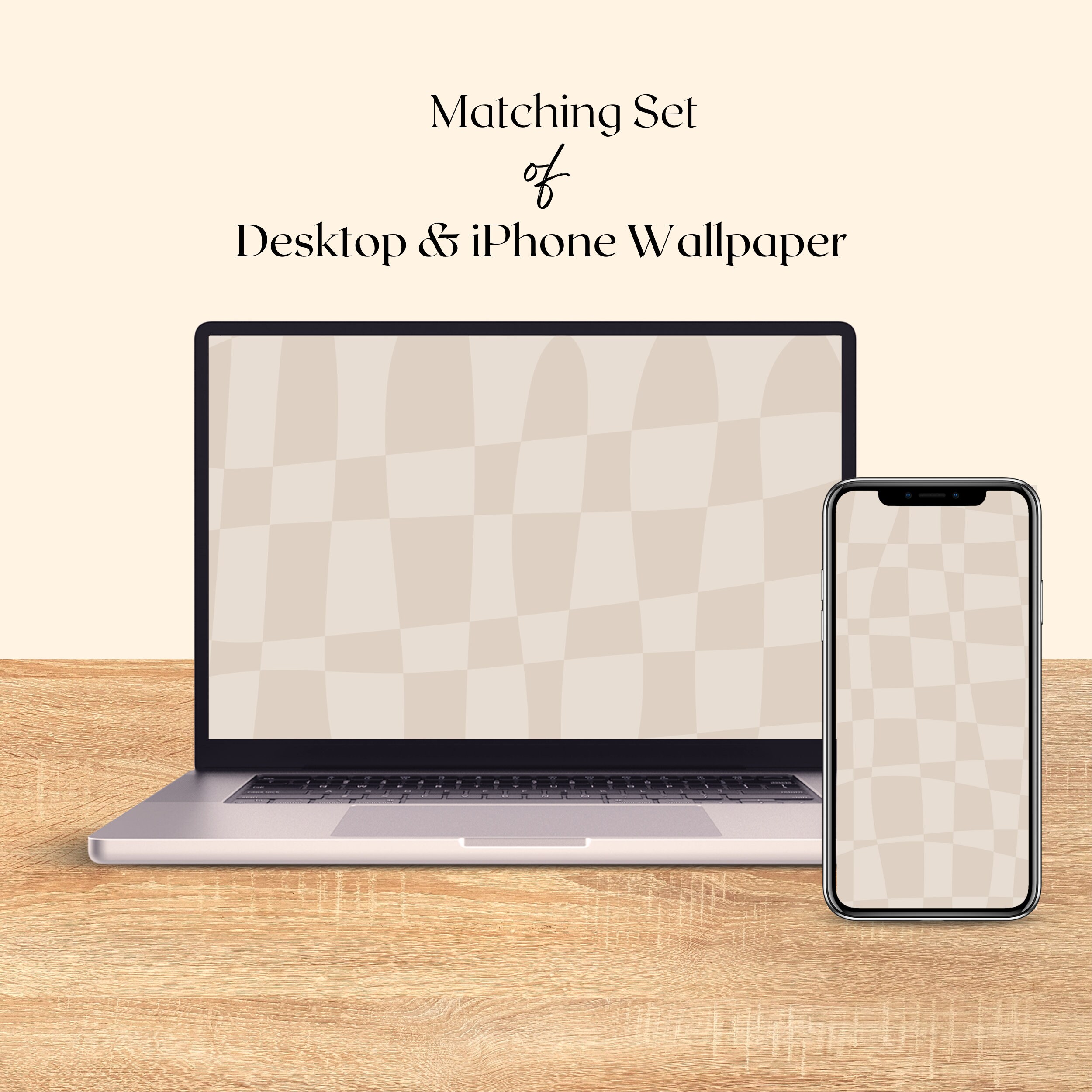 Matching Set iPhone & Desktop Wallpaper | Neutral Aesthetic | Abstract ...