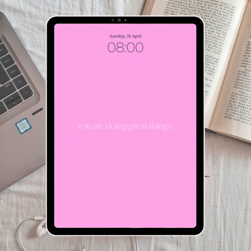 Pink Quote iPad Wallpaper Aesthetic Background With Positive ...
