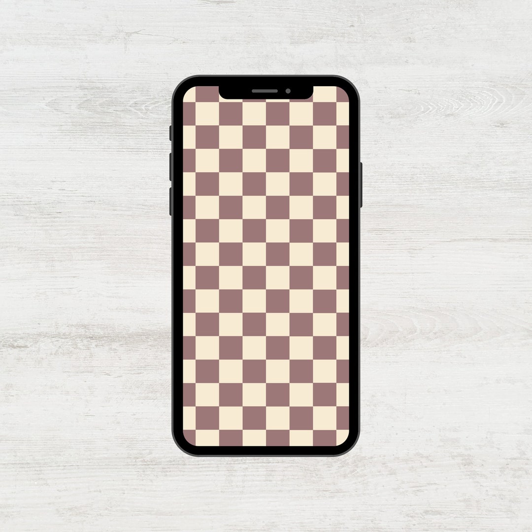 Neutral Checkered iPhone Wallpaper Trendy iPhone Home Screen Aesthetic ...
