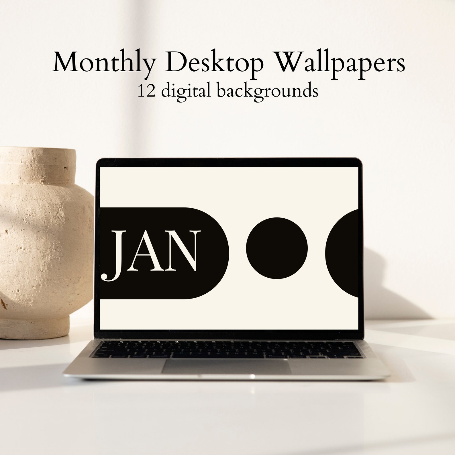 Set of 12 Monthly Desktop Wallpapers | Digital Wallpaper | Aesthetic ...