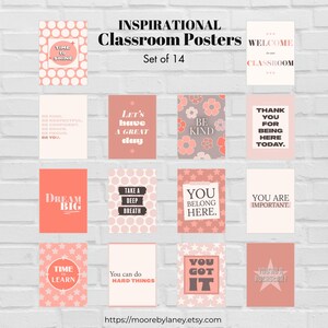 Set of 14 Classroom Posters Neutral Aesthetic, Wall Art Downloads ...