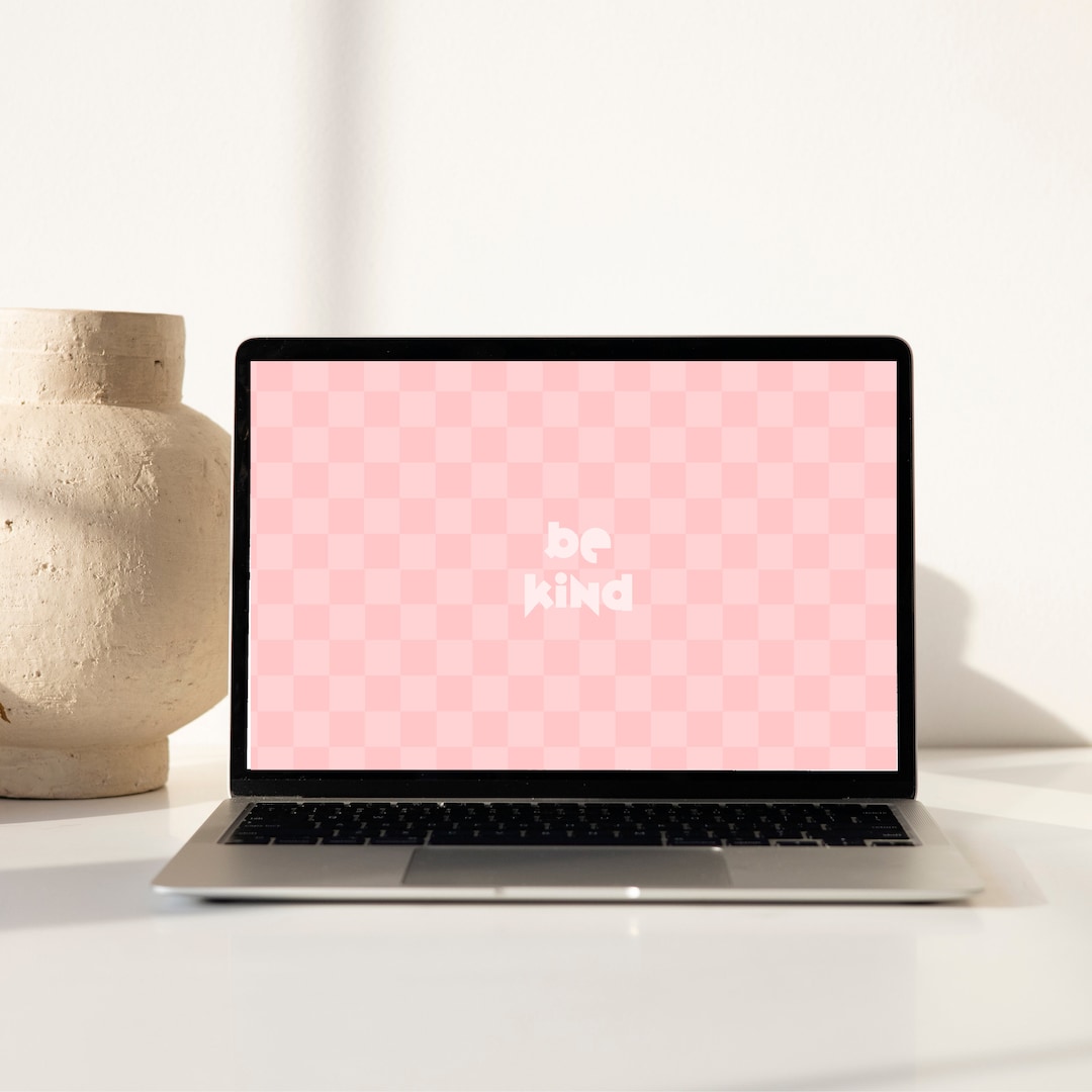 Be Kind Desktop Wallpaper | Pink Checkered | Aesthetic Digital ...