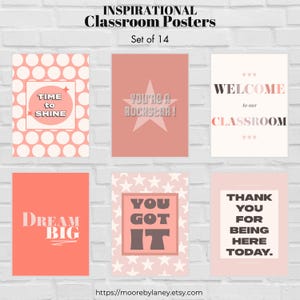 Set of 14 Classroom Posters Neutral Aesthetic, Wall Art Downloads ...