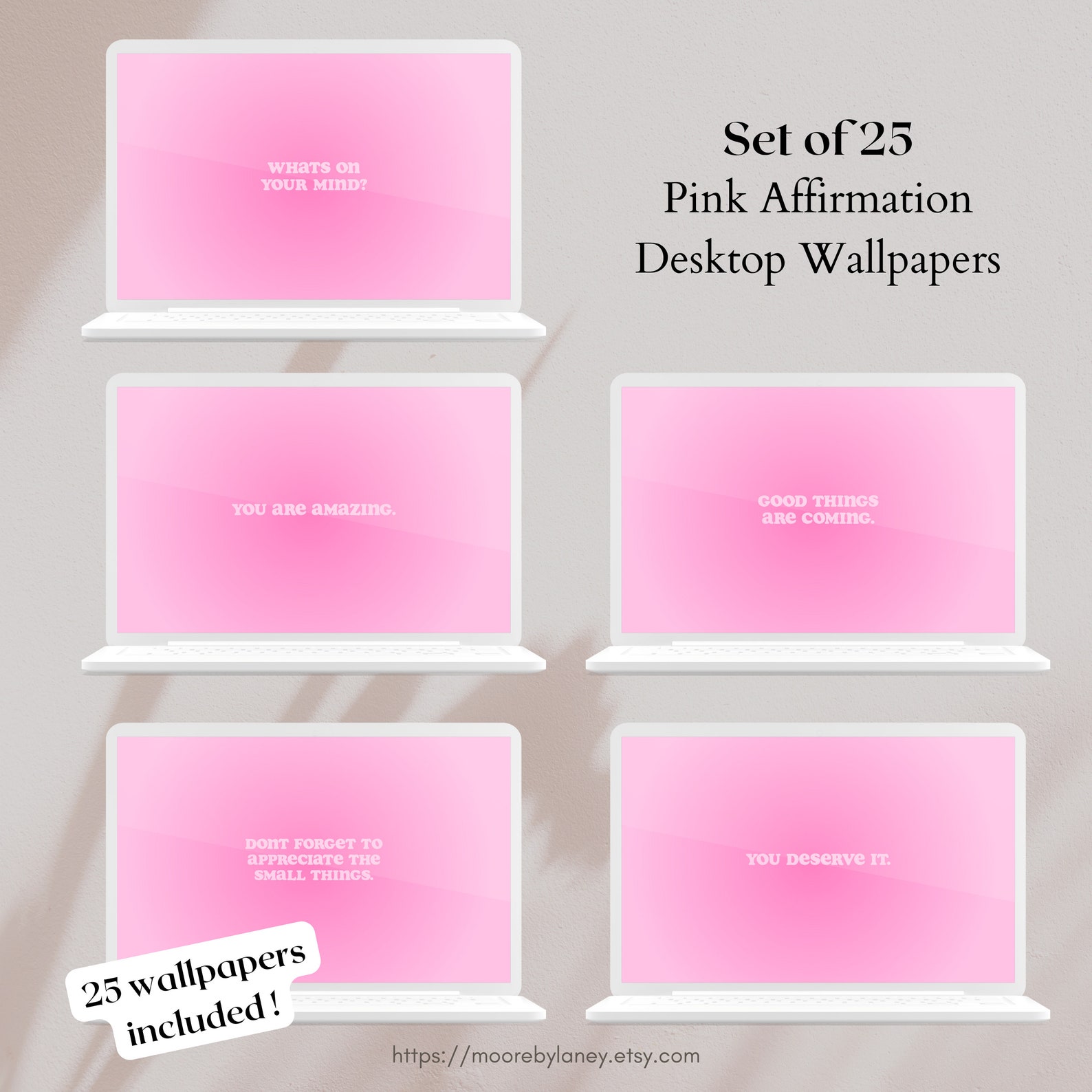 25 Pink Affirmation/motivational Desktop Wallpapers | Pink Positive ...