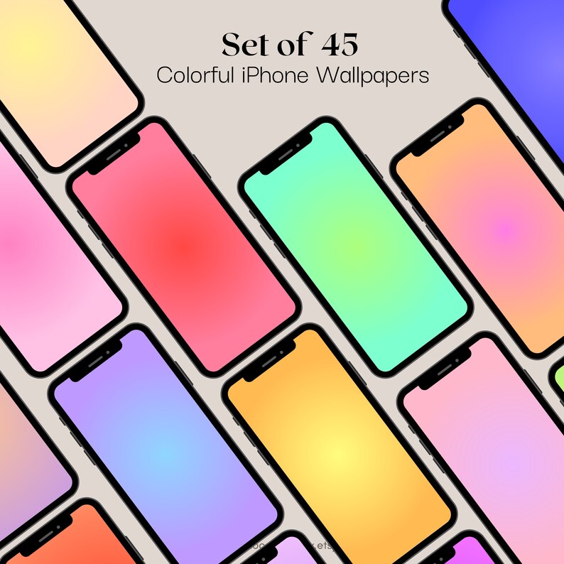 45 Pack Colorful Gradient Smartphone Wallpapers | Digital Download High ...