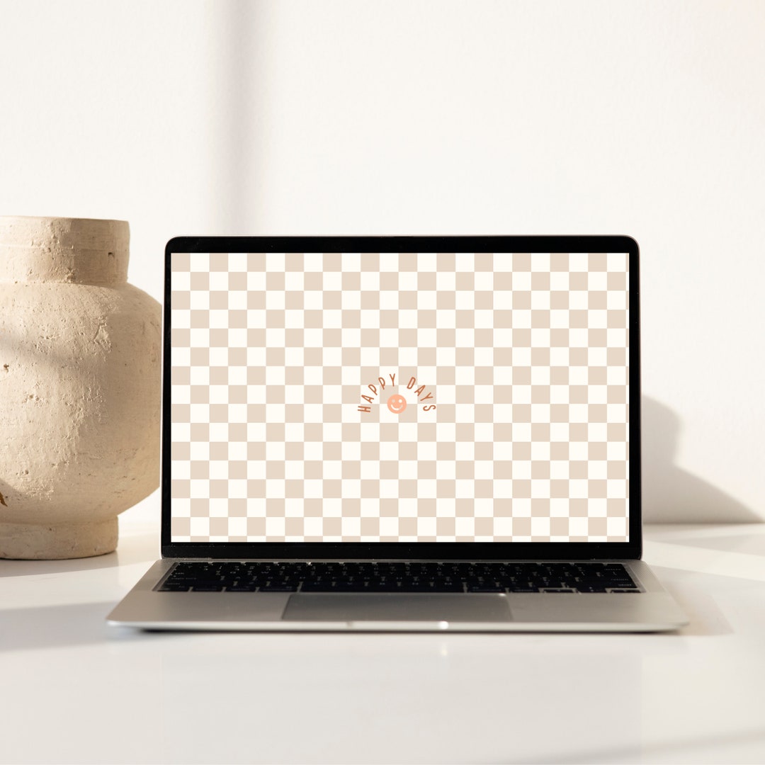 Happy Days Desktop Wallpaper | Neutral Aesthetic Digital Wallpaper ...