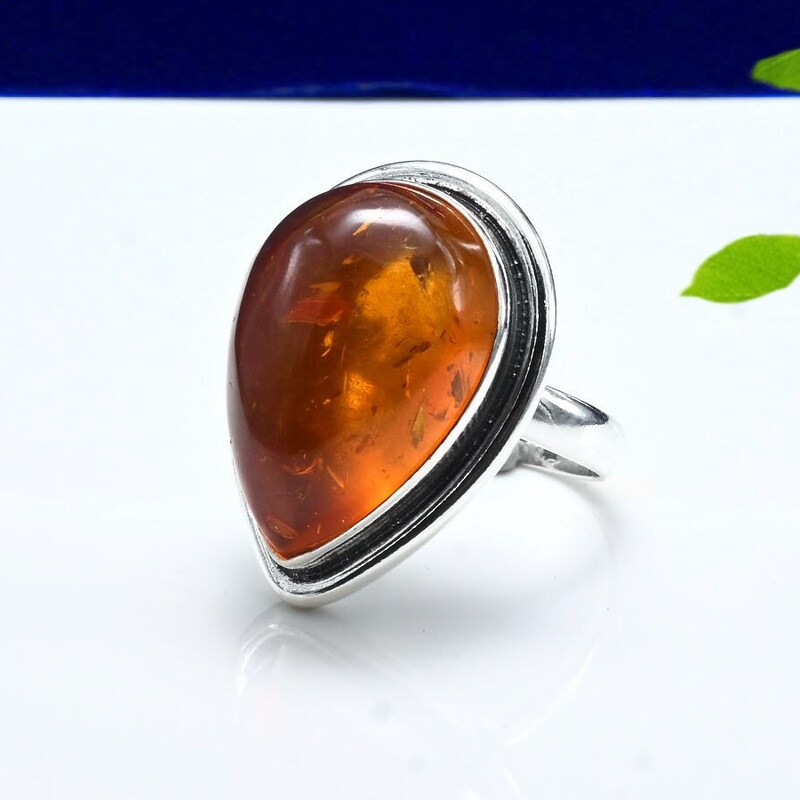 Baltic Amber Ring - Etsy