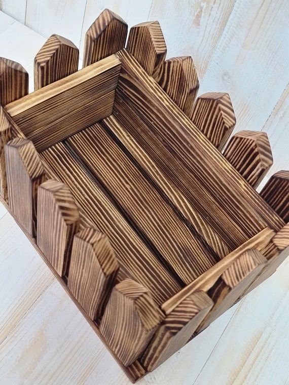 Beautiful Original Wood Ornamental Flowerpot - Etsy