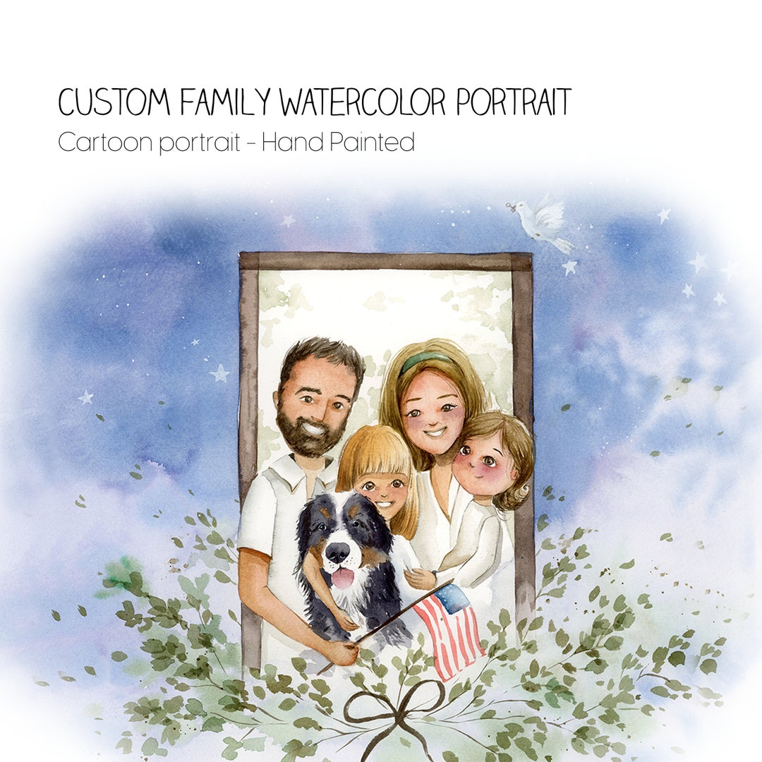 Custom Family Portrait Painting, Personalized, From Photo, Gift, Art ...