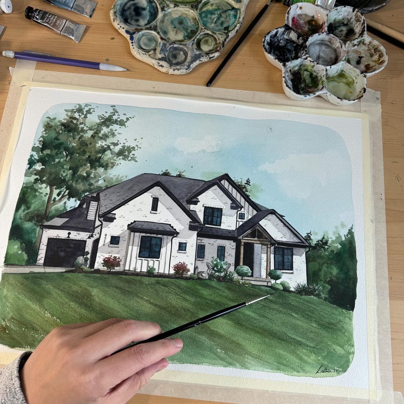Custom House Portrait - Etsy