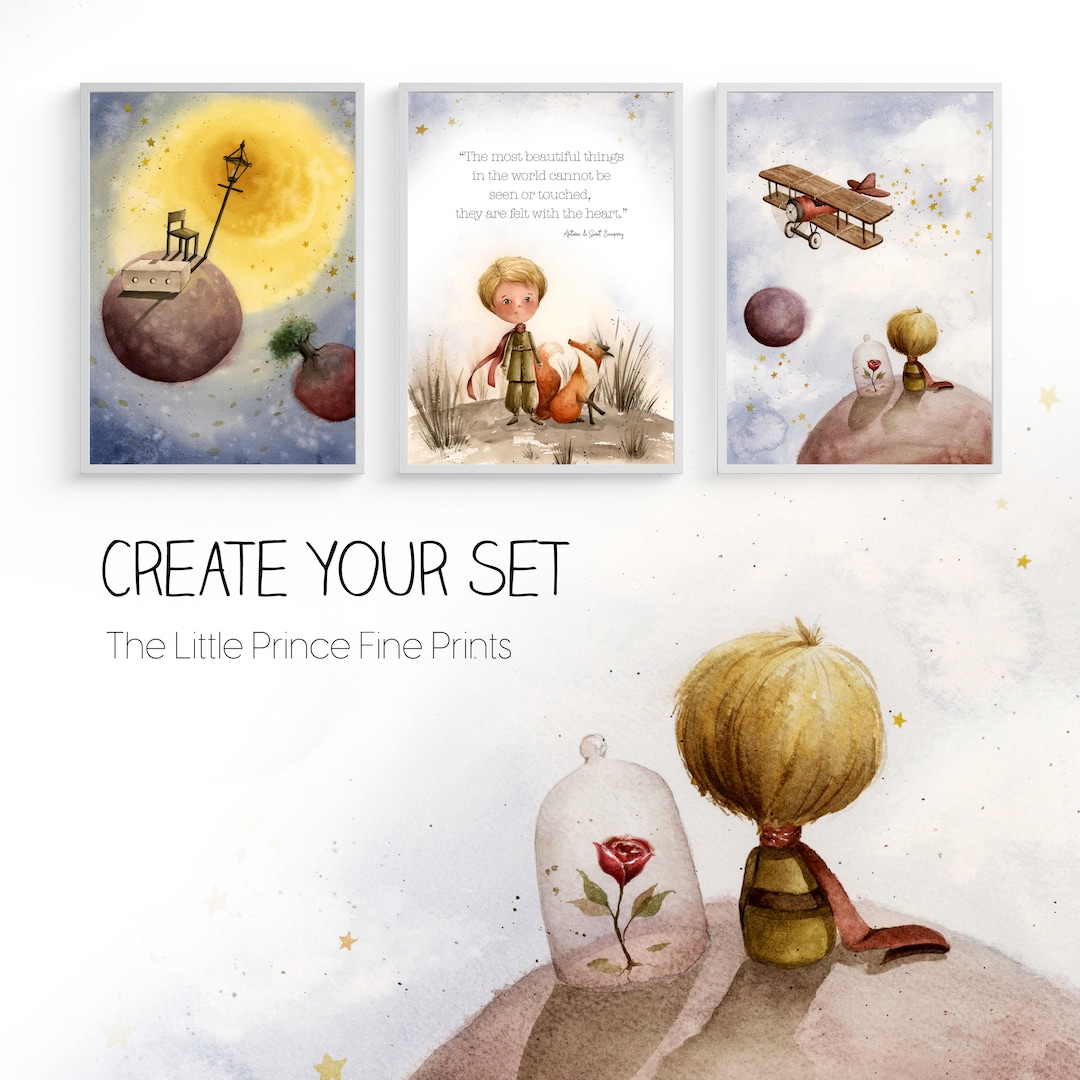 The Little Prince Painting, Set, Watercolor, Art, Illustration, Poster ...