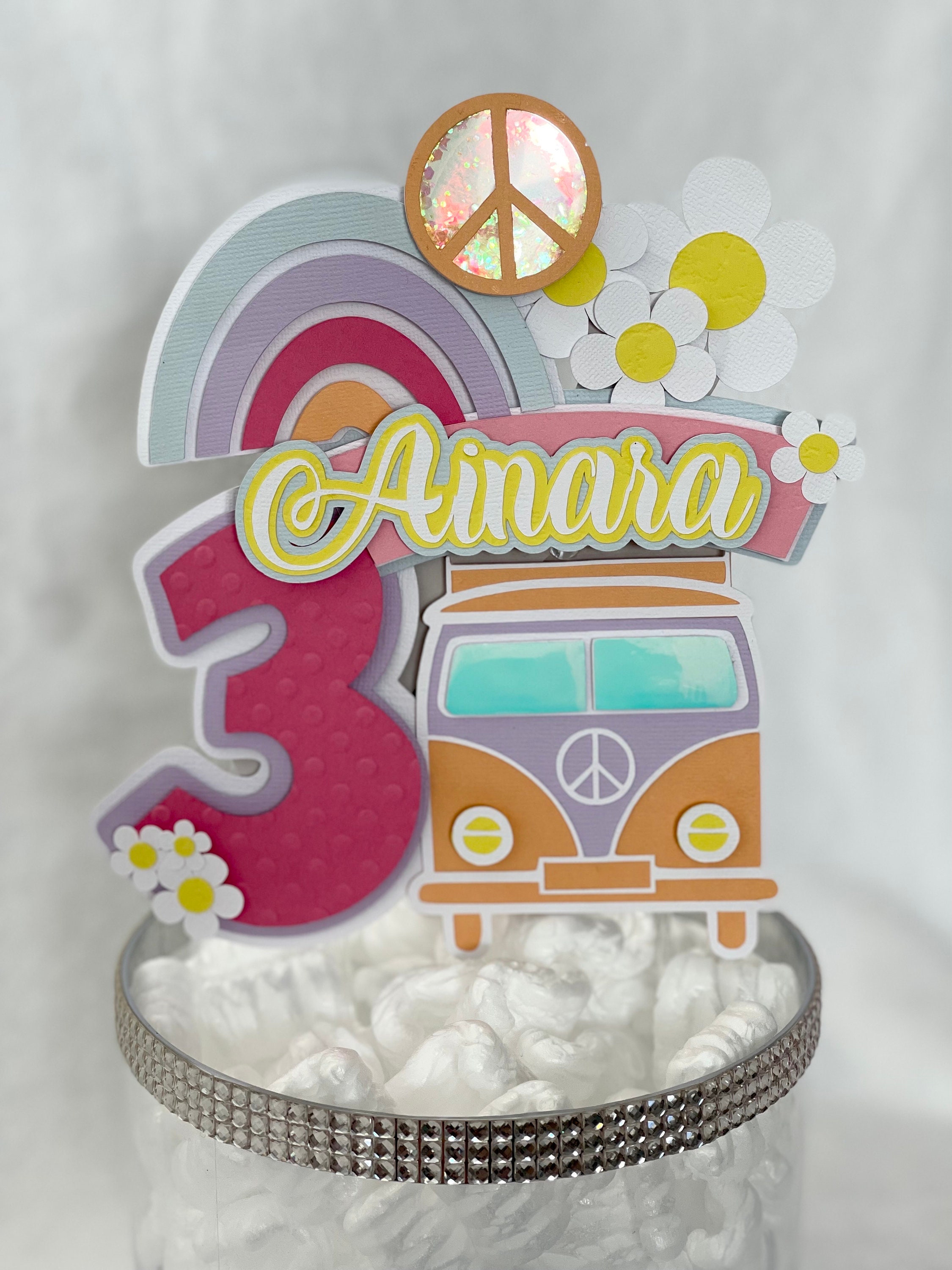 Groovy Birthday Boho Retro Van Inspired Cake Topper - Etsy