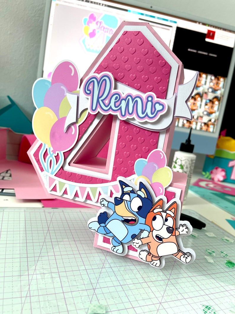 Bluey Inspired 3D Number Personalized | Birthday Bluey and Bingo - Etsy