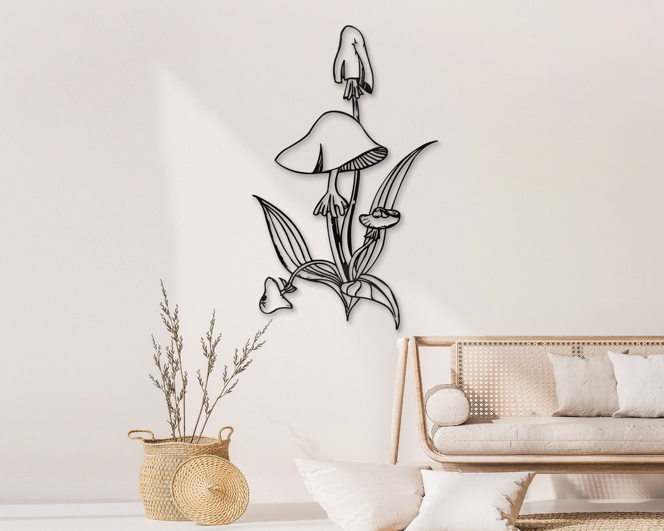 Mushroom Metal Wall Art | Mushroom Wall Decor for Home, Indoor ...