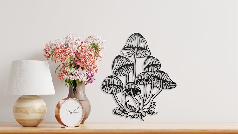 Mushrooms Metal Wall Art Unique Mushroom Wall Decor for - Etsy