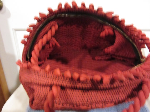 Vintage Crochet/Macrame Red Handbag Great Condition V… - Gem