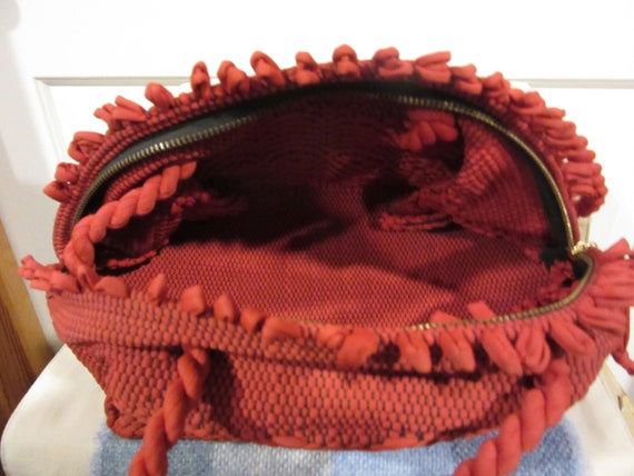 Vintage Crochet/Macrame Red Handbag Great Condition V… - Gem