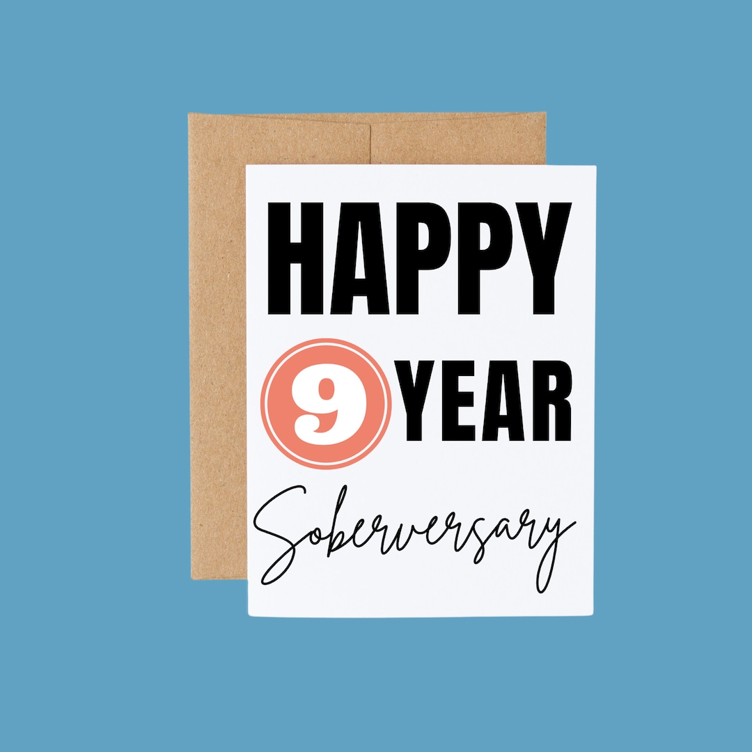 Happy 9 Year Soberversary| Sobriety Card| Recovery Card| Sober ...