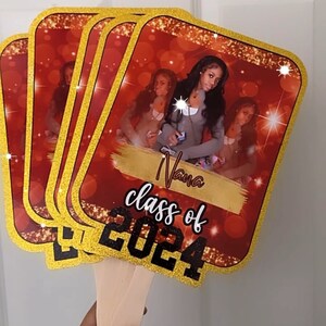Graduation Fan 2024 Graduate Hand Fan Custom Fans Any School Grade Grad ...